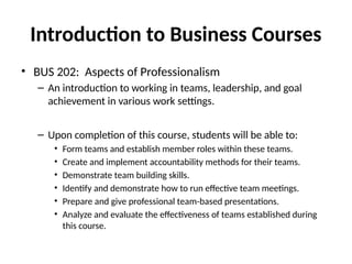 Introduction to Business Economics and Finance | PPTX