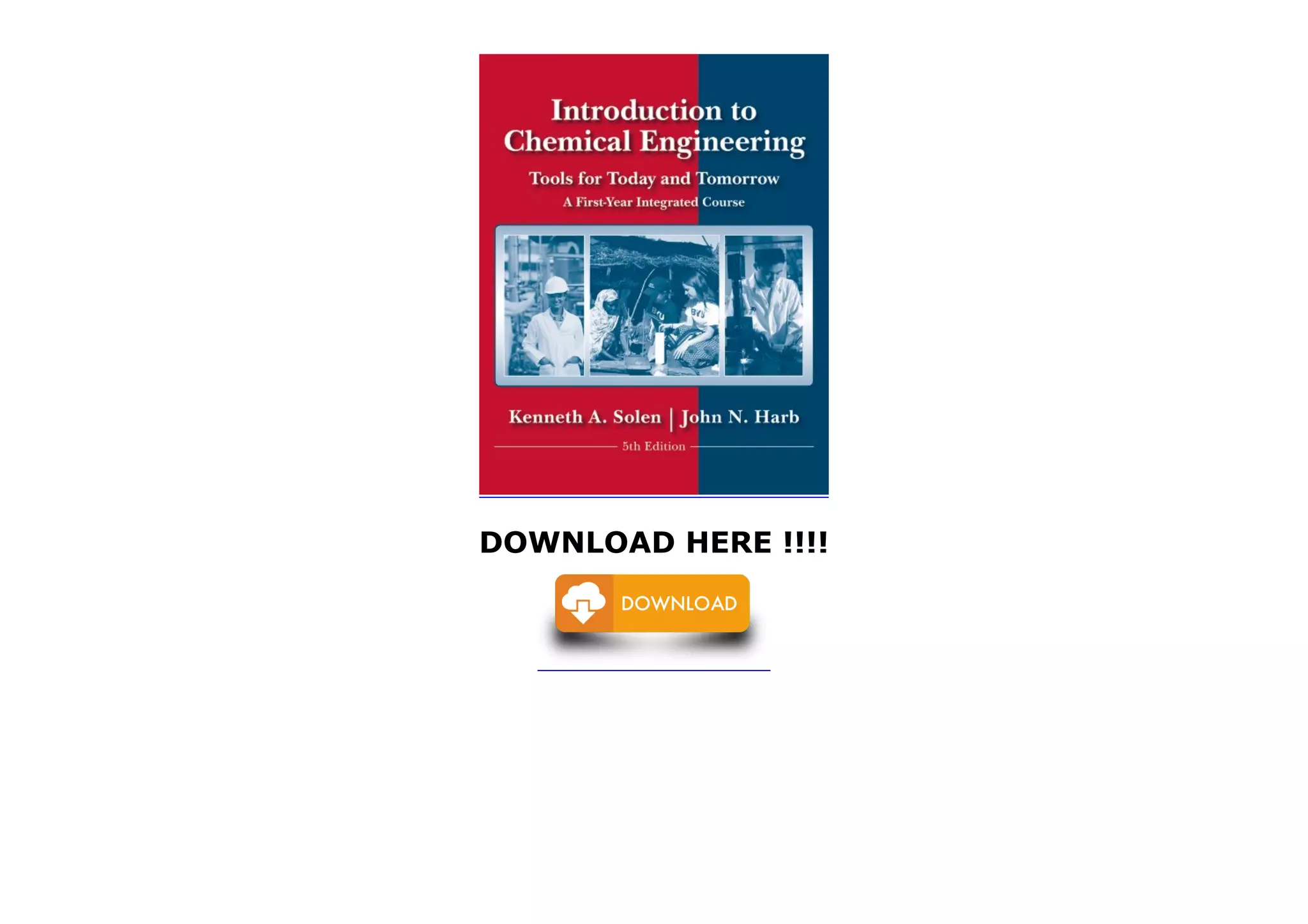 Introduction to Chemical Engineering: Tools for Today and Tomorrow | PDF