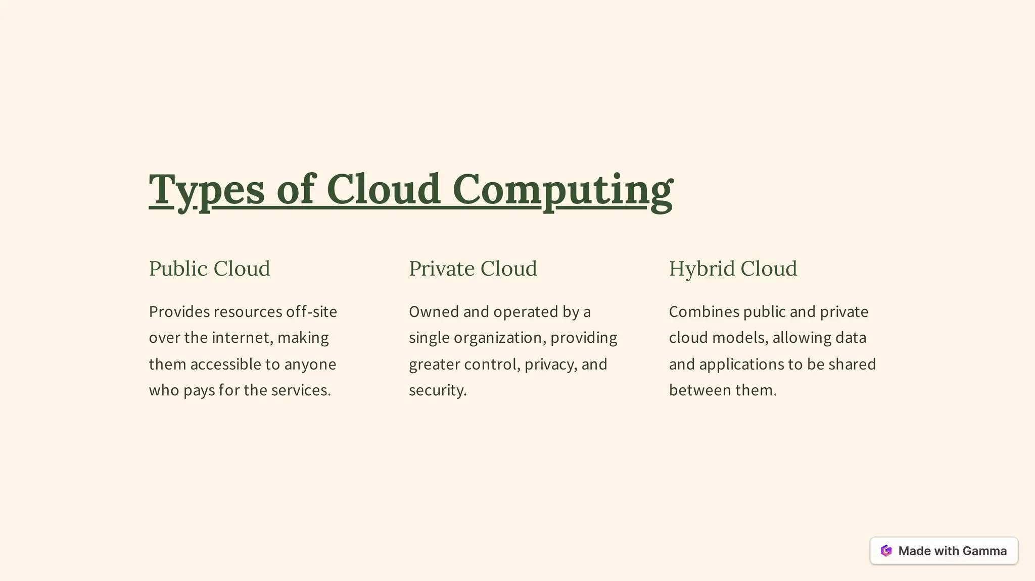 Types of cloud computing - cloud based ai services | PDF