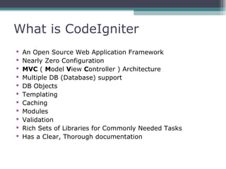 Introduction To CodeIgniter | PDF | Web Development | Internet