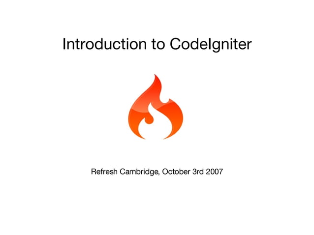 Introduction to CodeIgniter | PPT