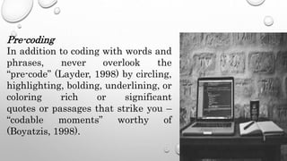 Introduction to Coding: Its Application in Qualitative Research | PPTX