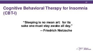 Introduction To Cognitive Behavioral Therapy For Insomnia Ppt
