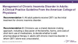 Introduction to Cognitive Behavioral Therapy for Insomnia | PPTX