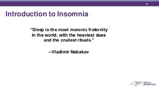 Introduction to Cognitive Behavioral Therapy for Insomnia | PPT