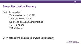 Introduction to Cognitive Behavioral Therapy for Insomnia | PPTX