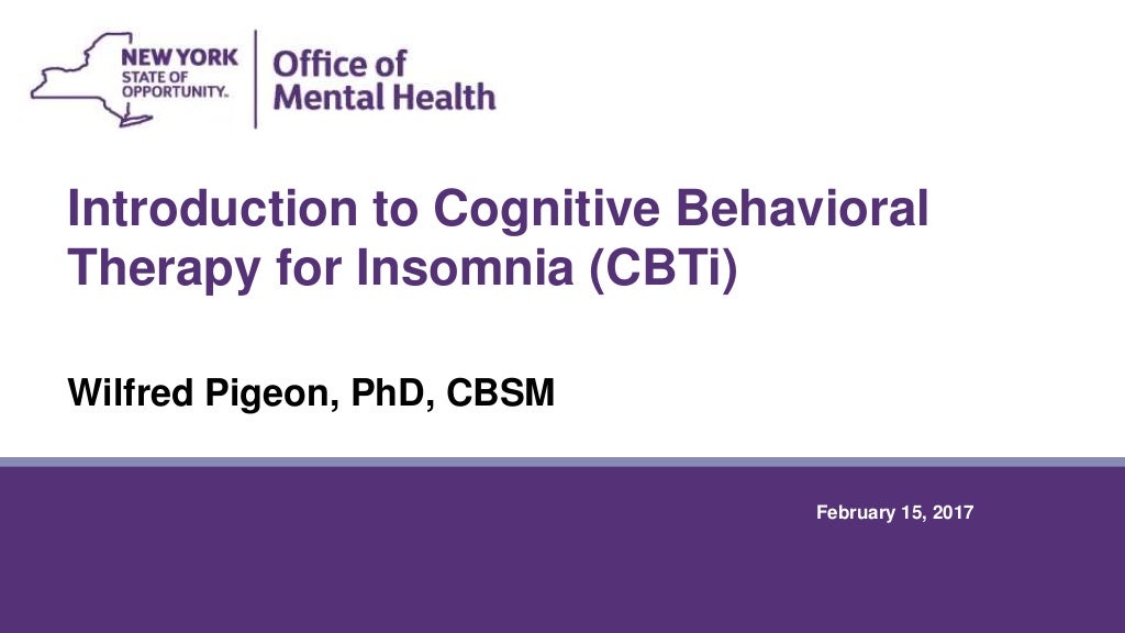 Introduction to Cognitive Behavioral Therapy for Insomnia | PPT