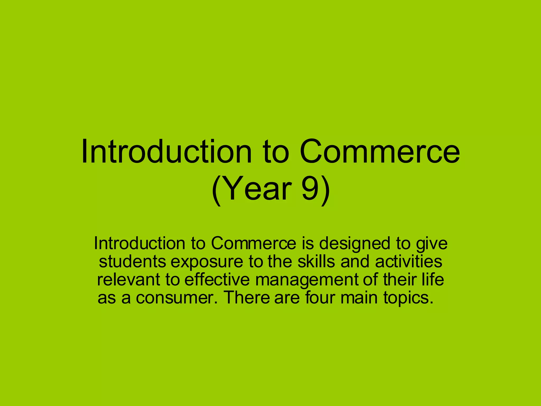 Introduction To Commerce | PPT