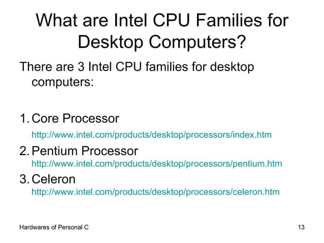 Introduction to computer hardware | PPT