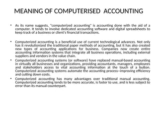 introduction to computerized accountingI | PPT