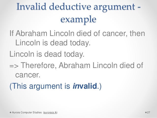 What Is Invalid Deductive Argument