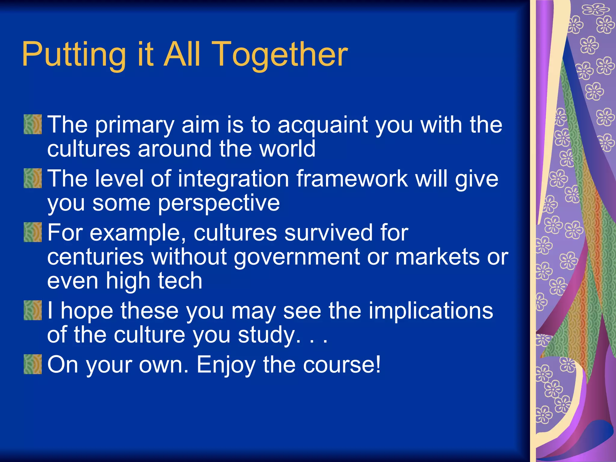 Introduction to Cultures of the World | PPT