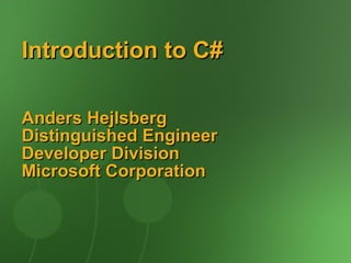 Introduction to-csharp-1229579367461426-1 | PPT