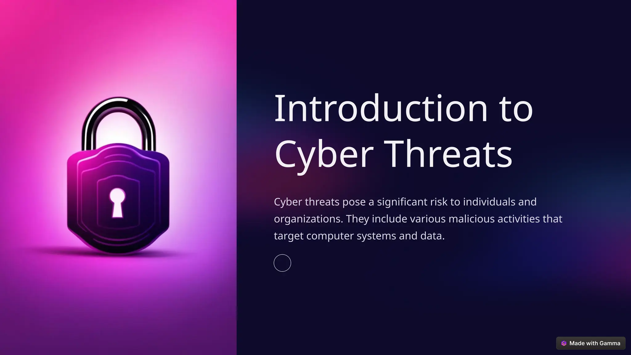 Introduction-to-Cyber-Threats the types of various cyber threats very basics of cyber threats | PPTX