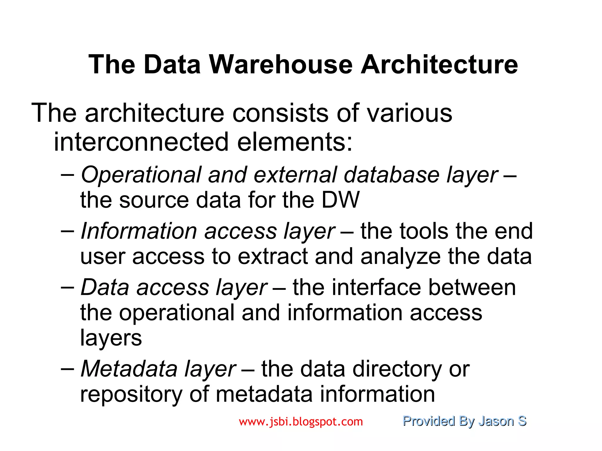 Introduction to Data Warehousing | PPS | Databases | Computer Software and Applications