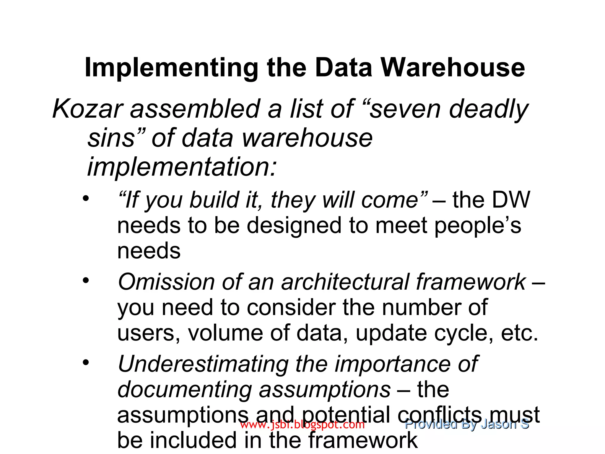Introduction to Data Warehousing | PPS | Databases | Computer Software and Applications