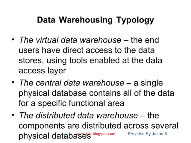 Introduction to Data Warehousing | PPS | Databases | Computer Software and Applications