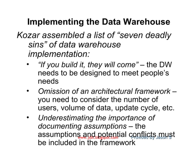 Introduction to Data Warehousing | PPS | Databases | Computer Software ...