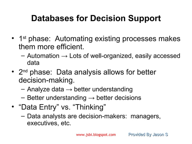Introduction to Data Warehousing | PPS | Databases | Computer Software and Applications