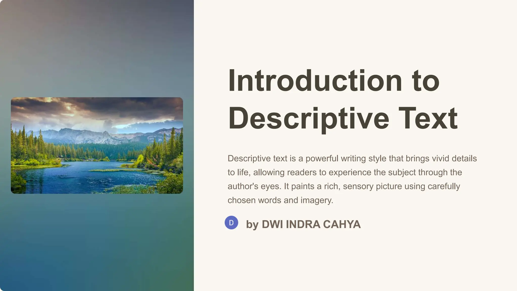 Introduction to Descriptive Text for 8 Grade | PPT