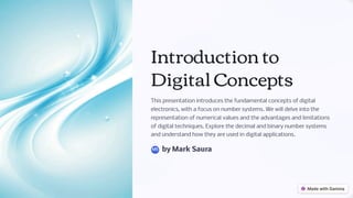 Introduction-to-Digital Electronics Concept | PDF