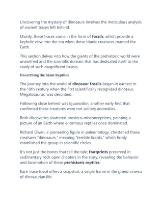 An Introduction to Dinosaurs | DOCX | Reptiles | Pets