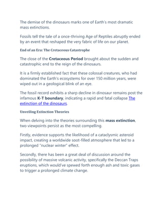 An Introduction to Dinosaurs | DOCX | Reptiles | Pets