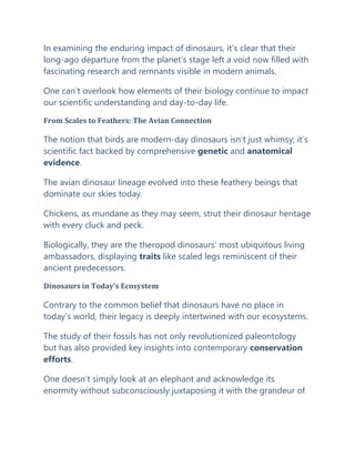 An Introduction to Dinosaurs | DOCX | Reptiles | Pets