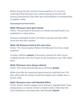 An Introduction to Dinosaurs | DOCX | Reptiles | Pets