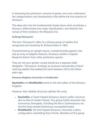 An Introduction to Dinosaurs | DOCX | Reptiles | Pets