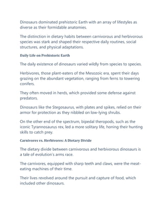 An Introduction to Dinosaurs | DOCX | Reptiles | Pets