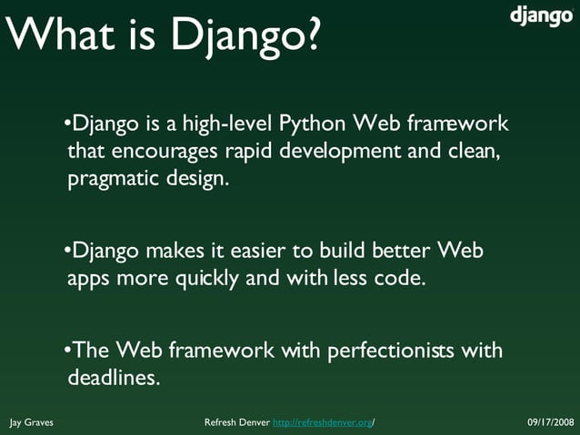 Introduction To Django | PPT | Technology & Computing
