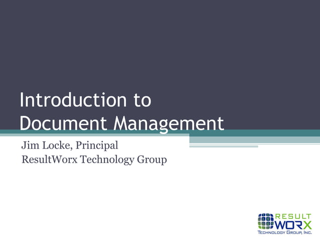 Introduction to Document Management | PPT