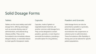Introduction to Dosage Forms and it's types on Slideshare by Raj Kumar ...