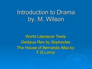 Introduction To Drama Conventions Oedipus And House Of Ba(2) | PPT