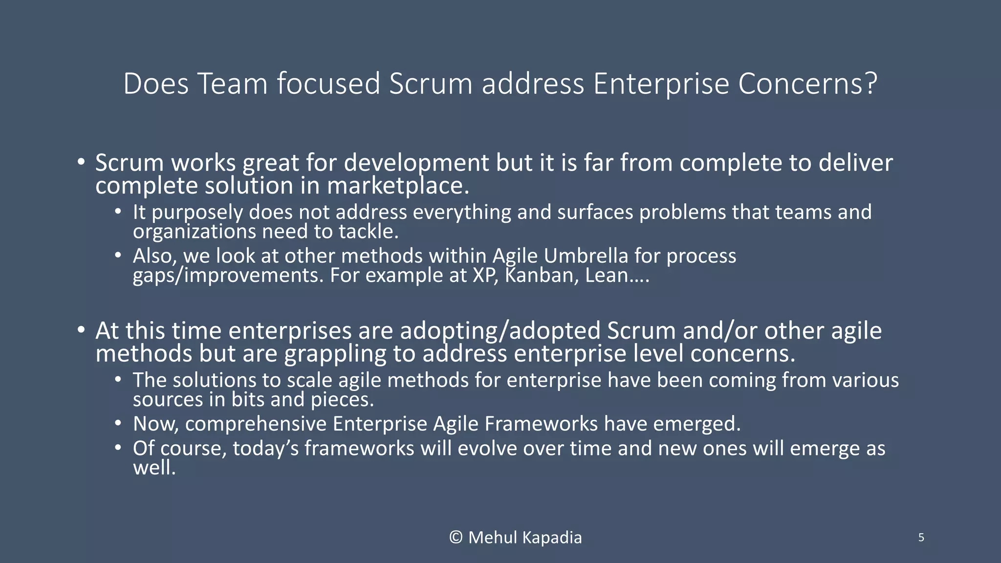 Introduction to Enterprise Agile Frameworks | PDF | Web Development ...