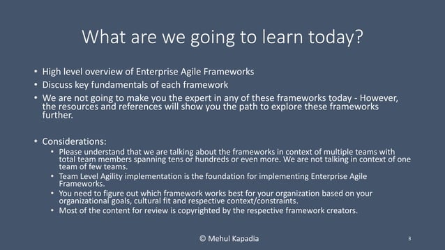 Introduction to Enterprise Agile Frameworks | PDF | Web Development ...