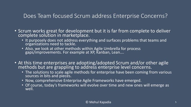 Introduction to Enterprise Agile Frameworks | PDF | Web Development ...