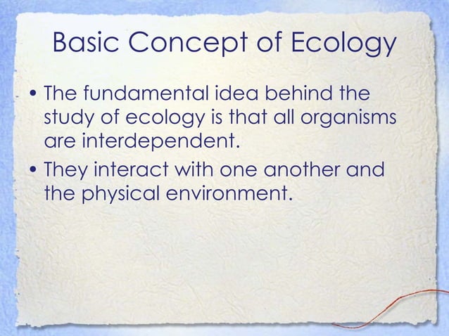 Introduction To Ecology | PPT