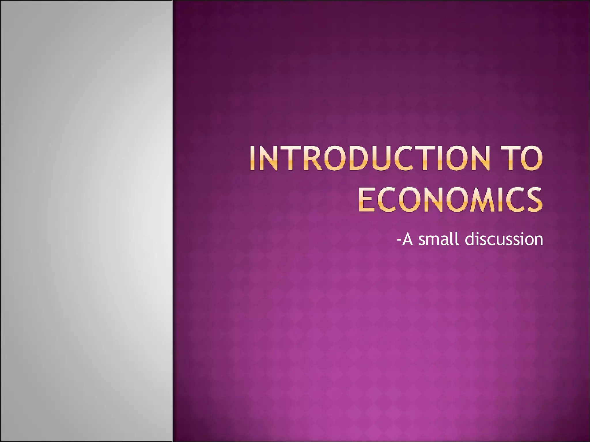 Introduction To Economics | PPT