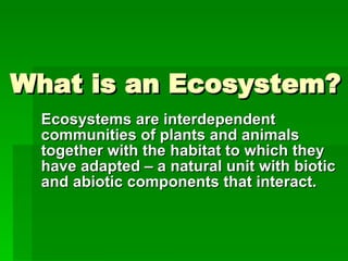 Ecosystems 1 Introduction | PPT