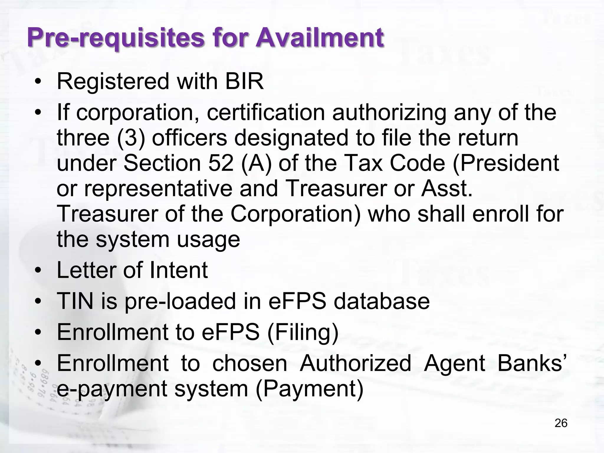 Electronic Filing and Payment System For Entrepreneurs, Self-Employed ...