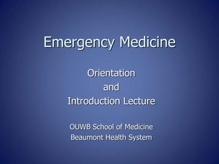 EM introduction for medical students and residents | PPT