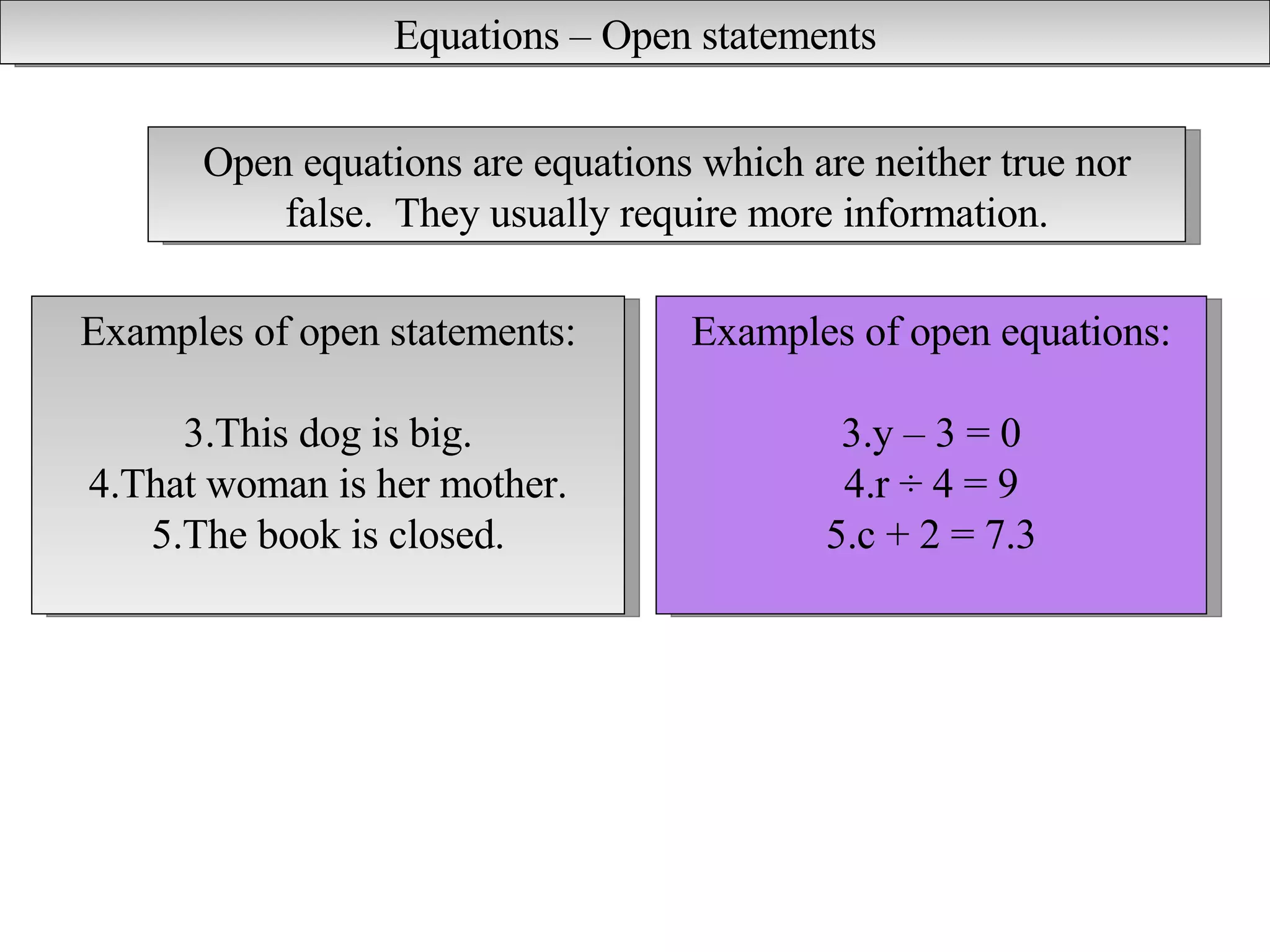Introduction To Equations | PPT