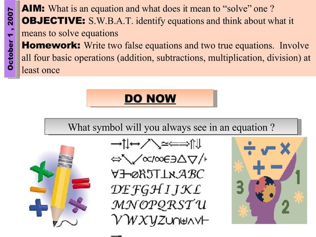 Introduction To Equations | PPT