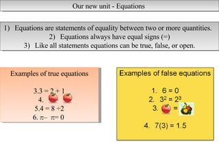 Introduction To Equations | PPT