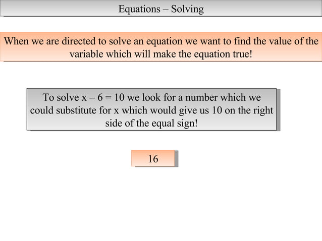 Introduction To Equations | PPT