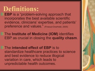 Introduction to Evidence-Based Practice | PPT