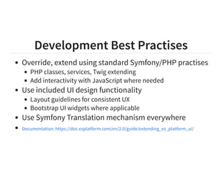Introduction to eZ Platform v2 UI Customization | PPT