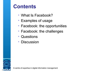 Introduction To Facebook: Opportunities and Challenges For The ...